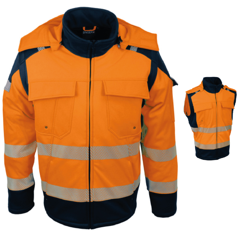 Veste Softshell haute visibilité 2 en 1 doublé polaire RTP350-Reservoir ...